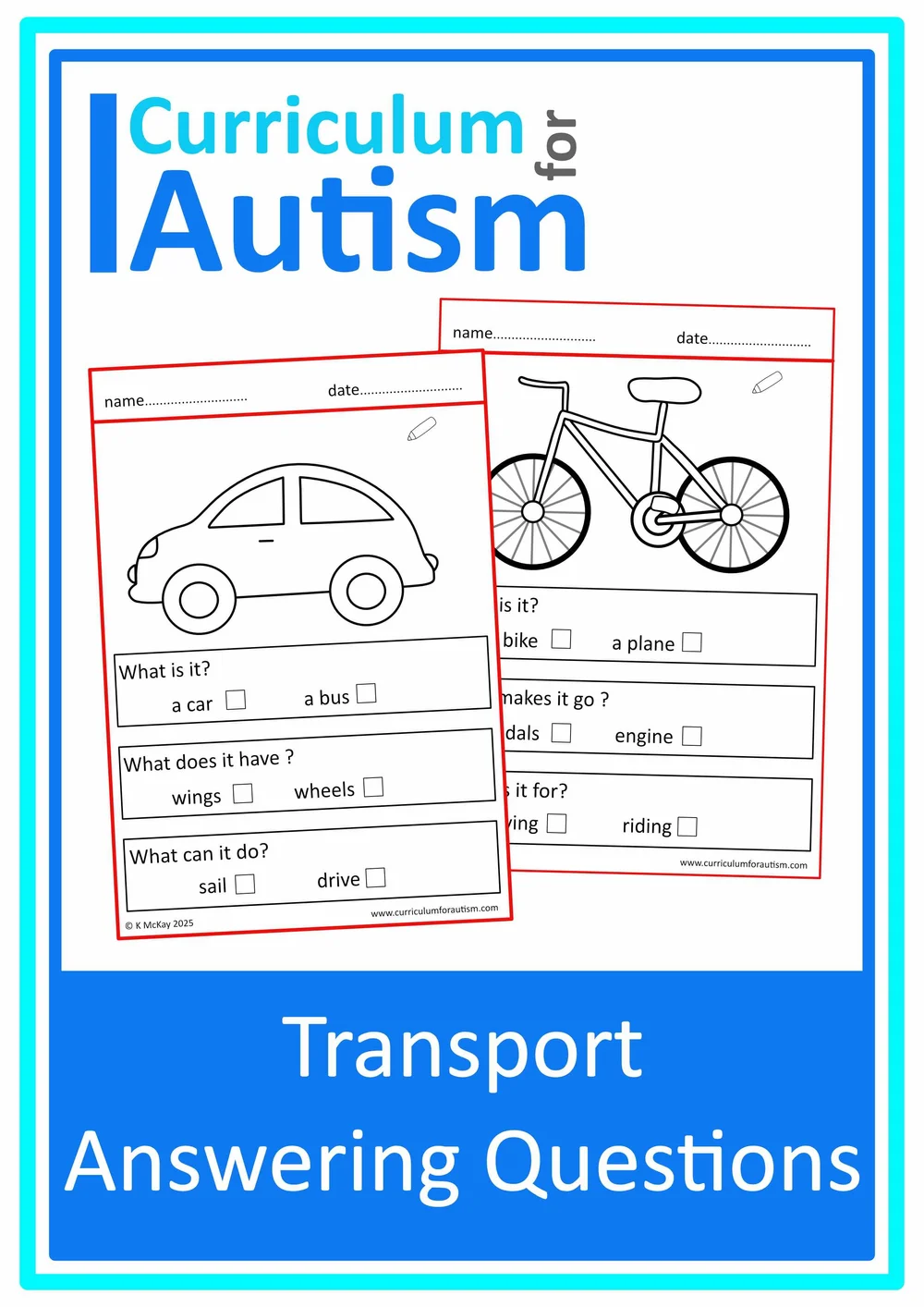 WH Questions Large Print Worksheets Autism Special Education ...