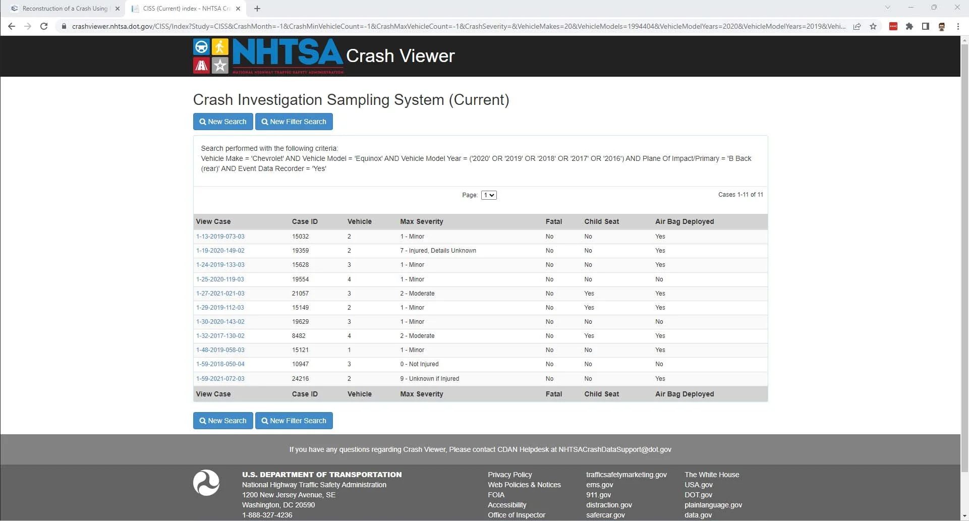 Reconstruction of a Crash Using Exemplar EDR Records — Nathan Rose ...