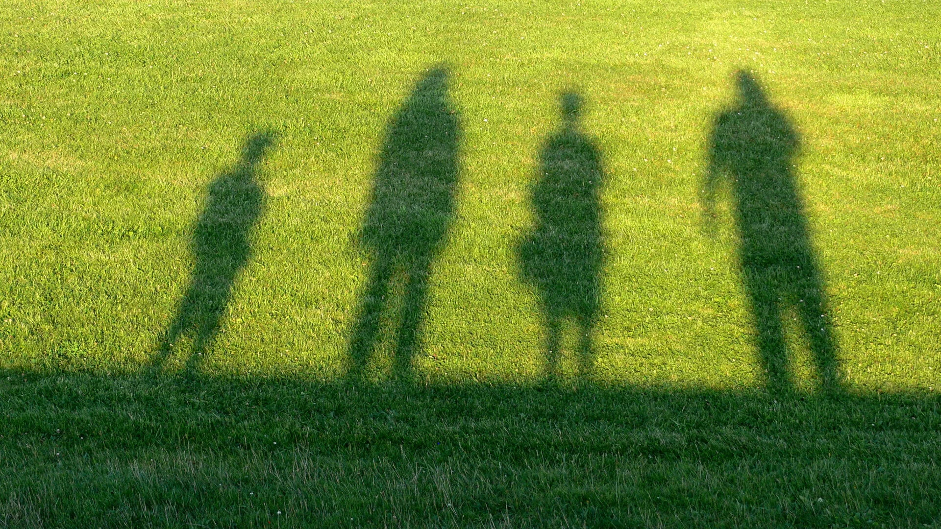 Shadow Of A Family With Two Teens