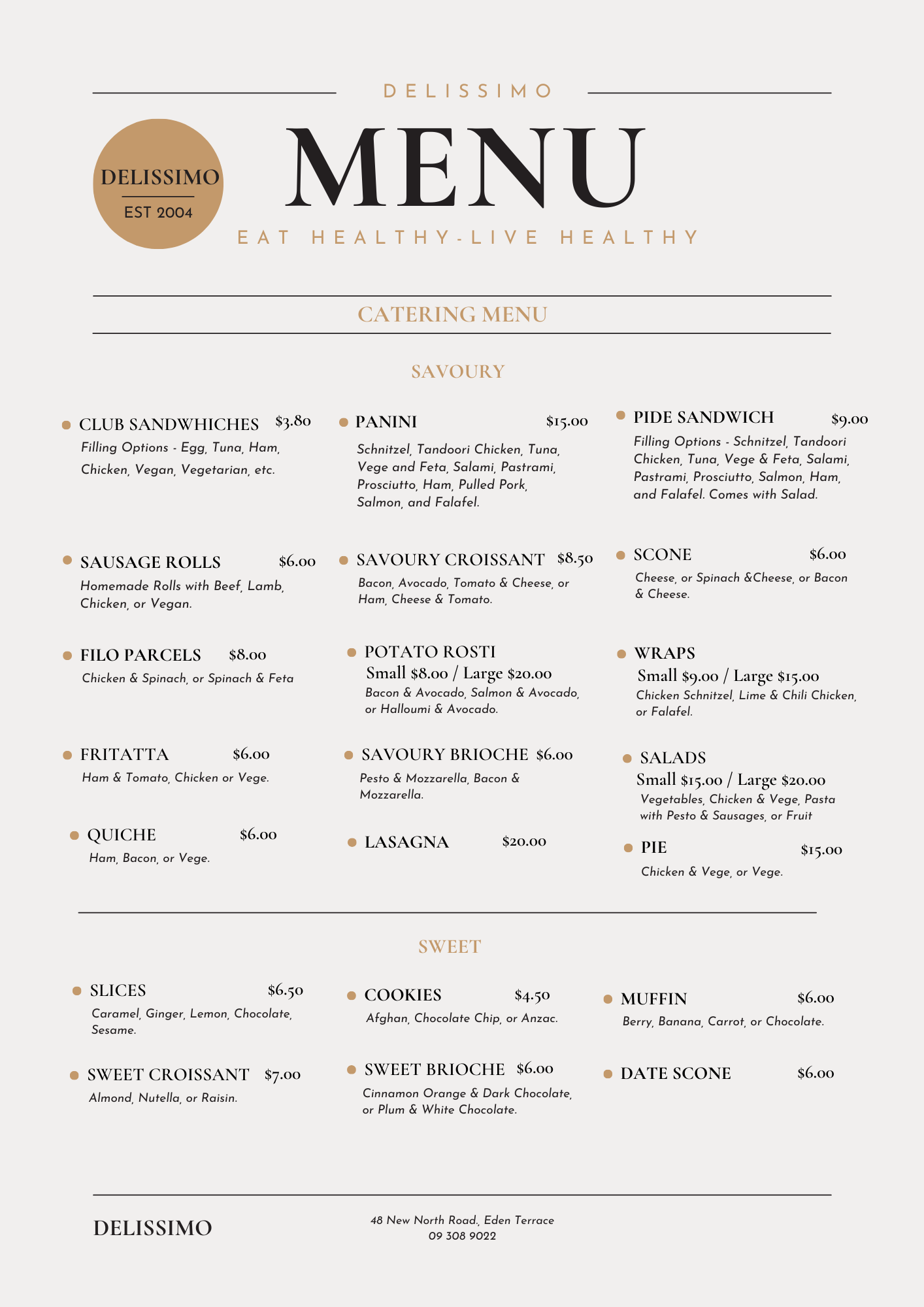 Catering — DELISSIMO DELI