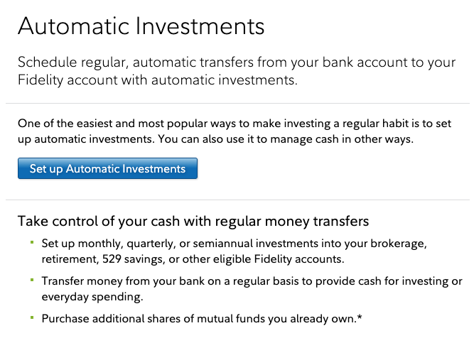 How To Set Up Automatic Investing With Fidelity — Buck by Buck ...