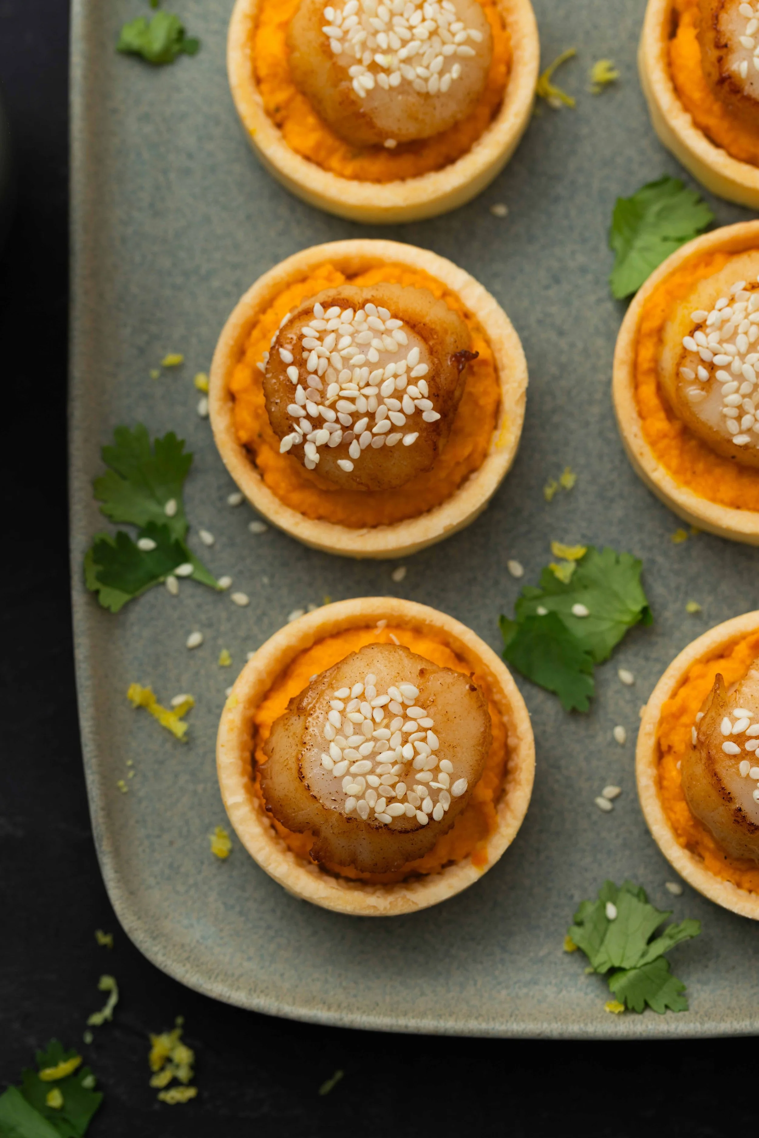 Scallop tartlets with a tangy carrot puree — Noisy Guts