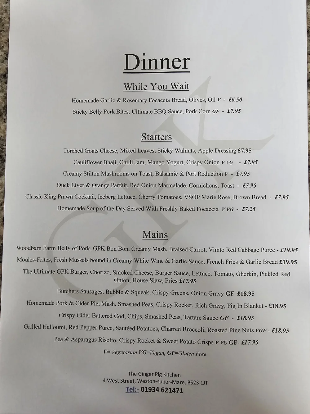 Dinner — Ginger Pig Kitchen