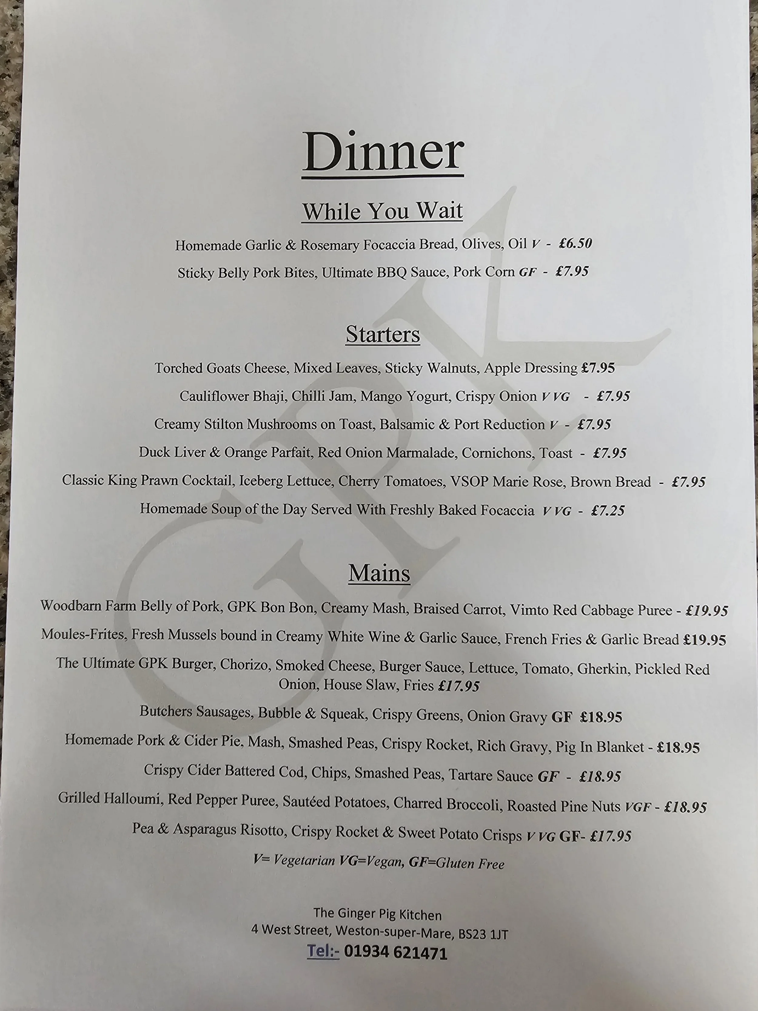 Dinner — Ginger Pig Kitchen