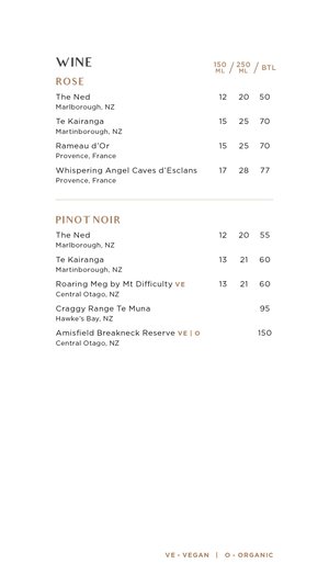 Dine-in menu — Signal Hill - Devonport Bar & Restaurant