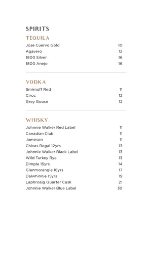 Dine-in menu — Signal Hill - Devonport Bar & Restaurant