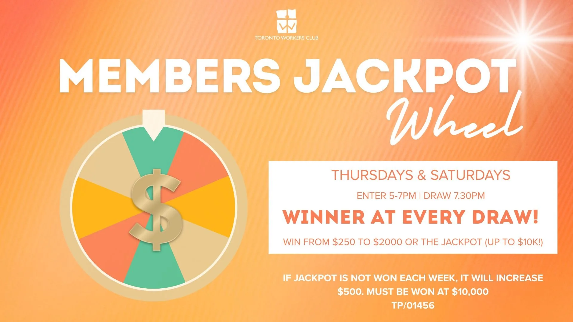 Members Jackpot Wheel — Toronto Workers Club