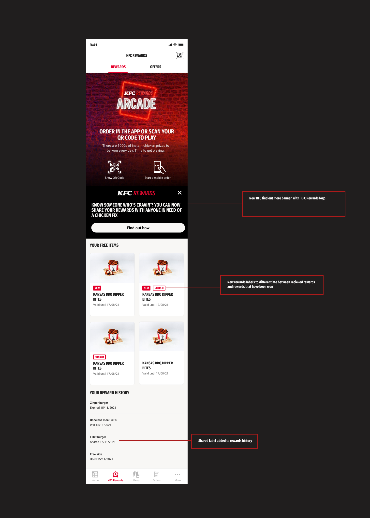 KFC App Growth - UX/UI -Reward Sharing Long-Term Habit Forming — Elvis ...