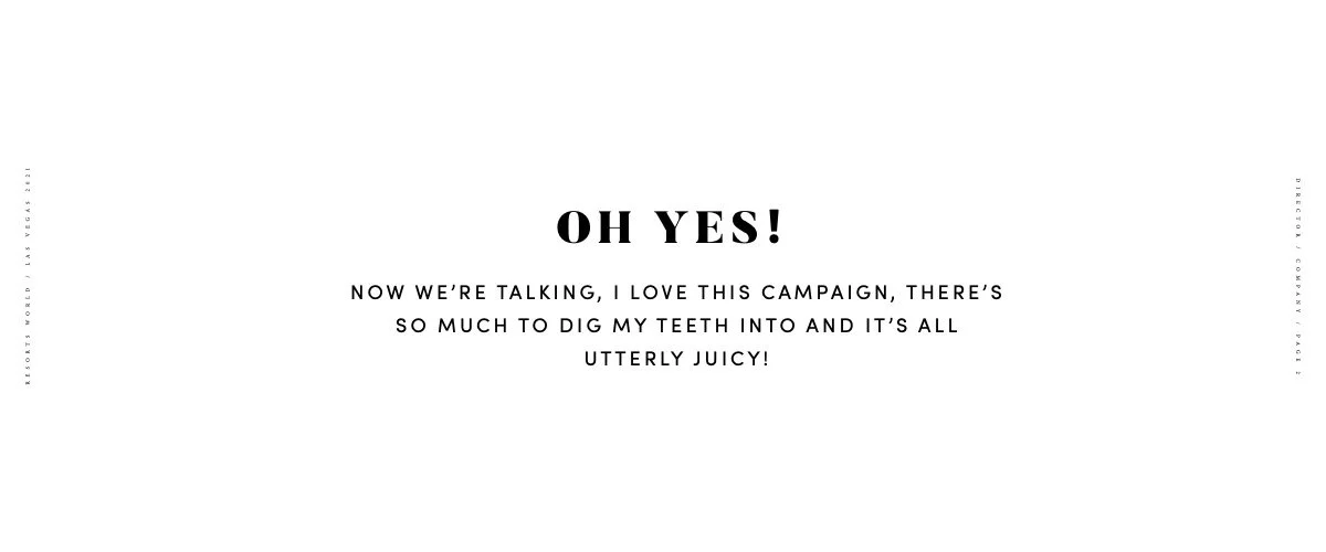 LINDSAY SUNADA DESIGNS DIRECTOR TREATMENTS — THE BETTERMENT SOCIETY