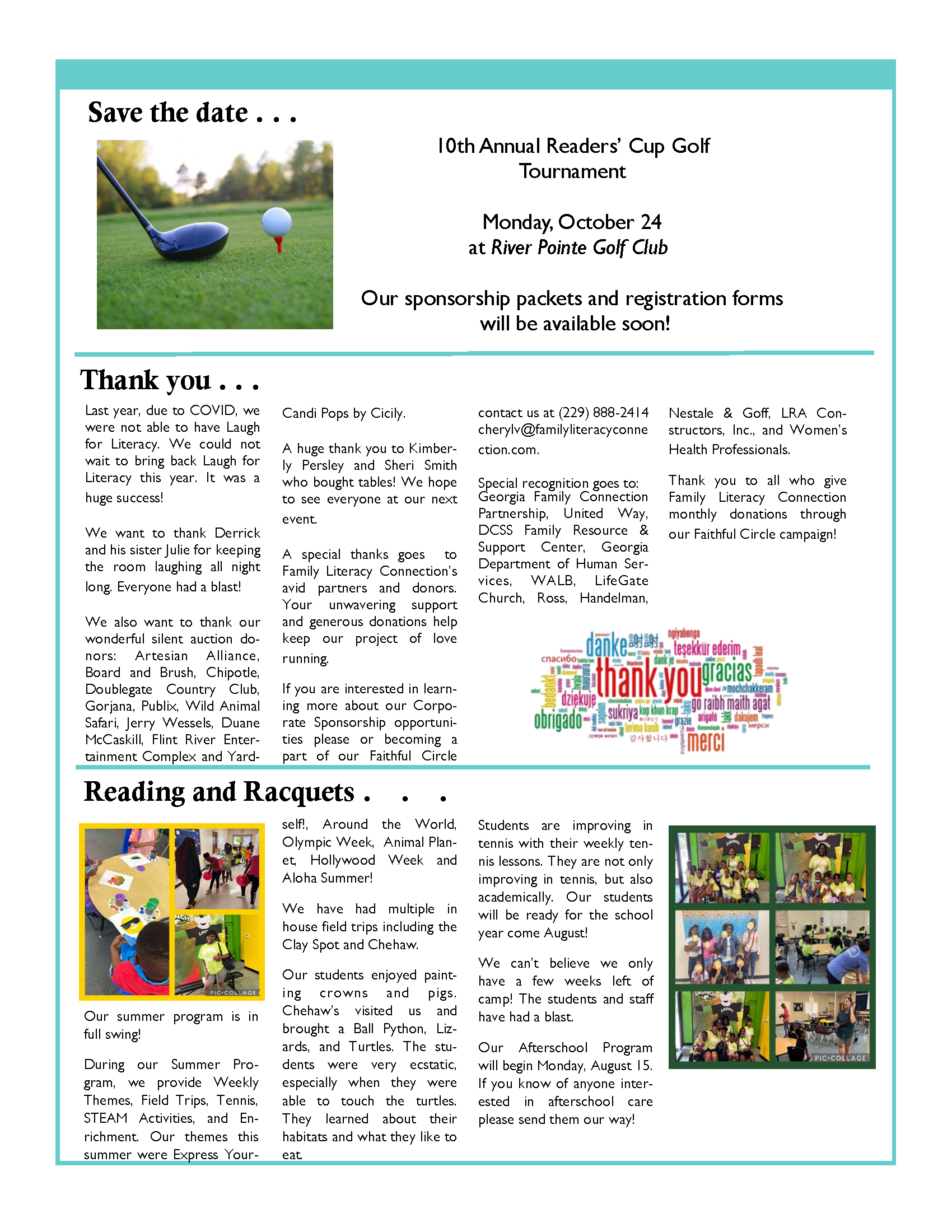 Newsletters — Family Literacy Connection