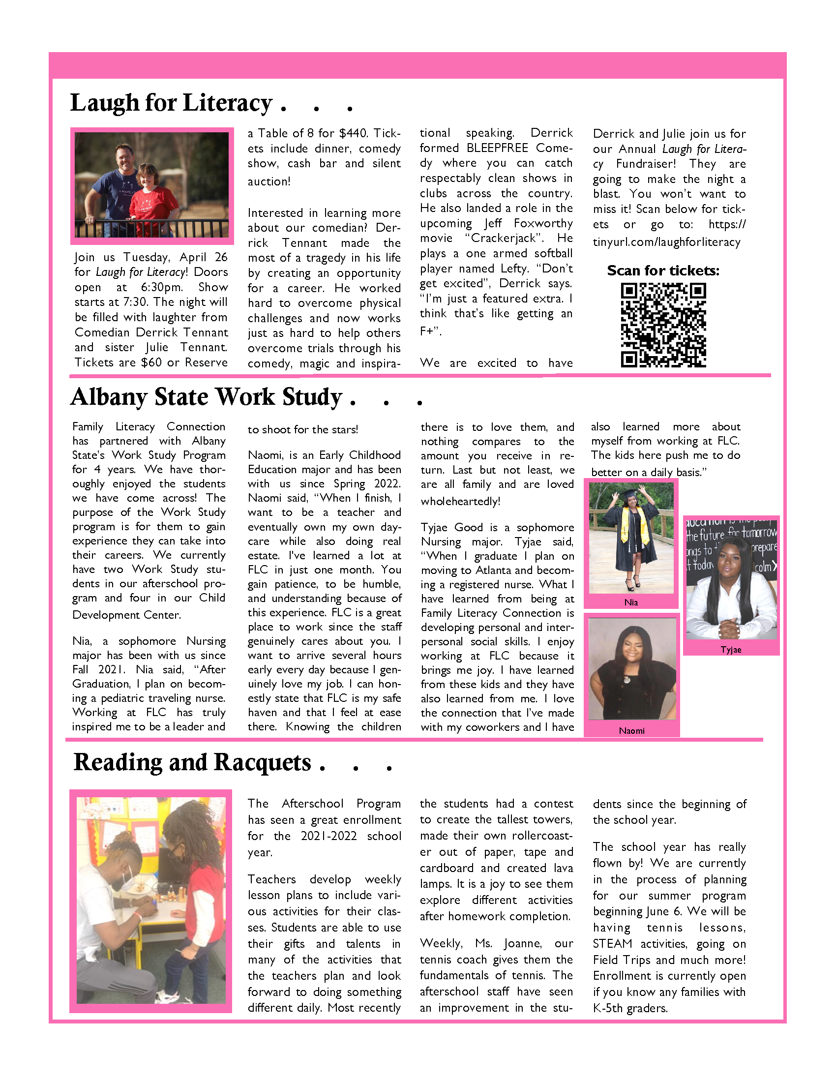 Newsletters — Family Literacy Connection