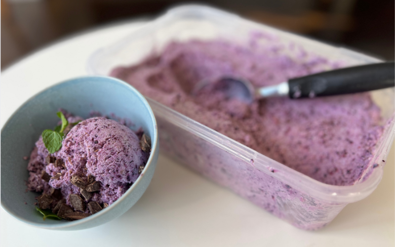 Delicious High Protein Dessert Recipe Idea - Blueberry Snow - Healthy ...