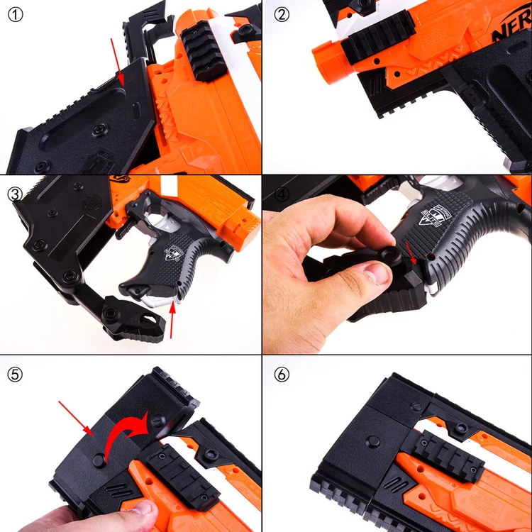 Worker Mod Top and Side Rail Adapter Picatinny Base Set for Nerf Stryfe ...