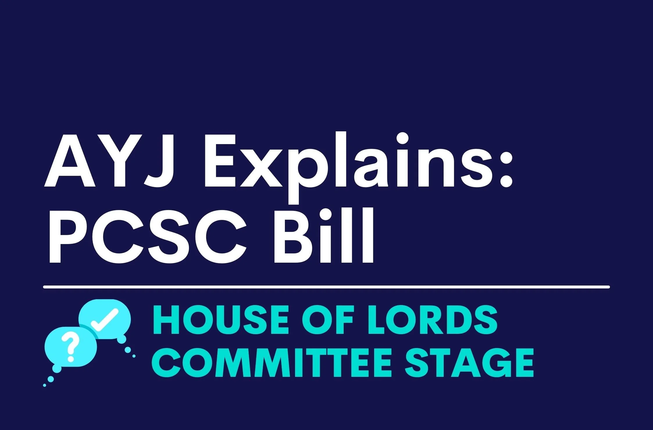 AYJ EXPLAINS: PCSC Bill House of Lords Committee Stage — AYJ, Alliance ...