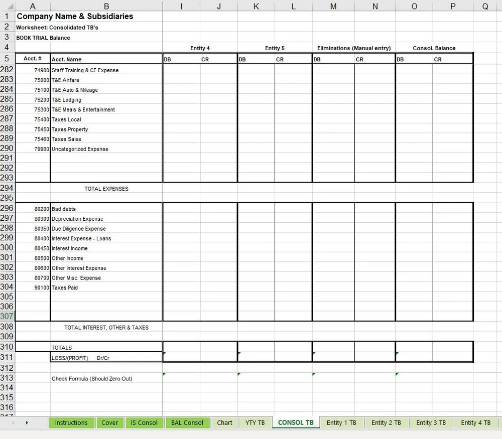 Downloadable and editable financial worksheets — Accountant Pal.com