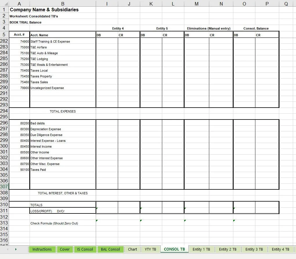 Downloadable and editable financial worksheets — Accountant Pal.com