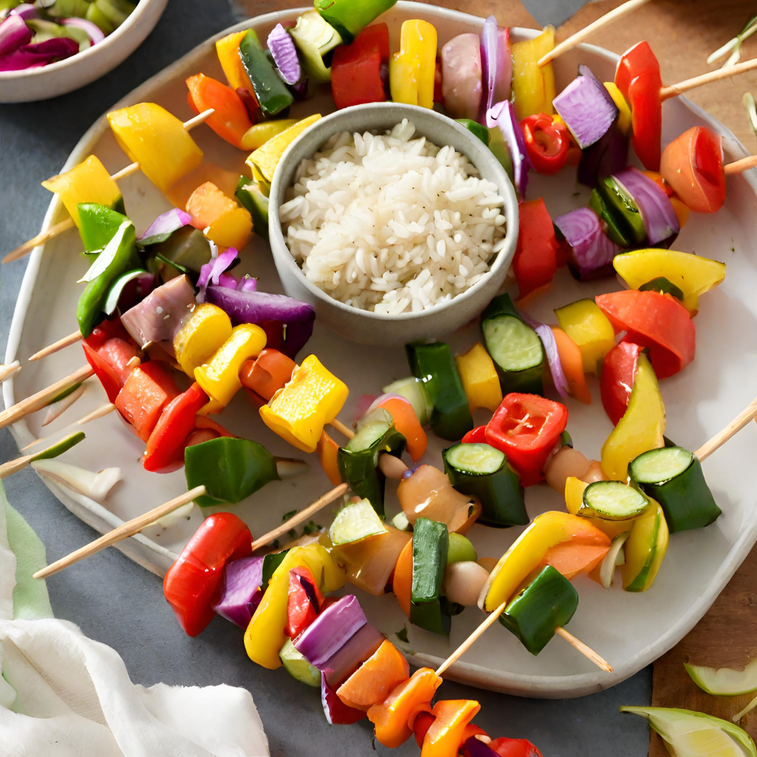 Tangy Veggie Kabobs with Rice — Nourish - Jennifer Ables