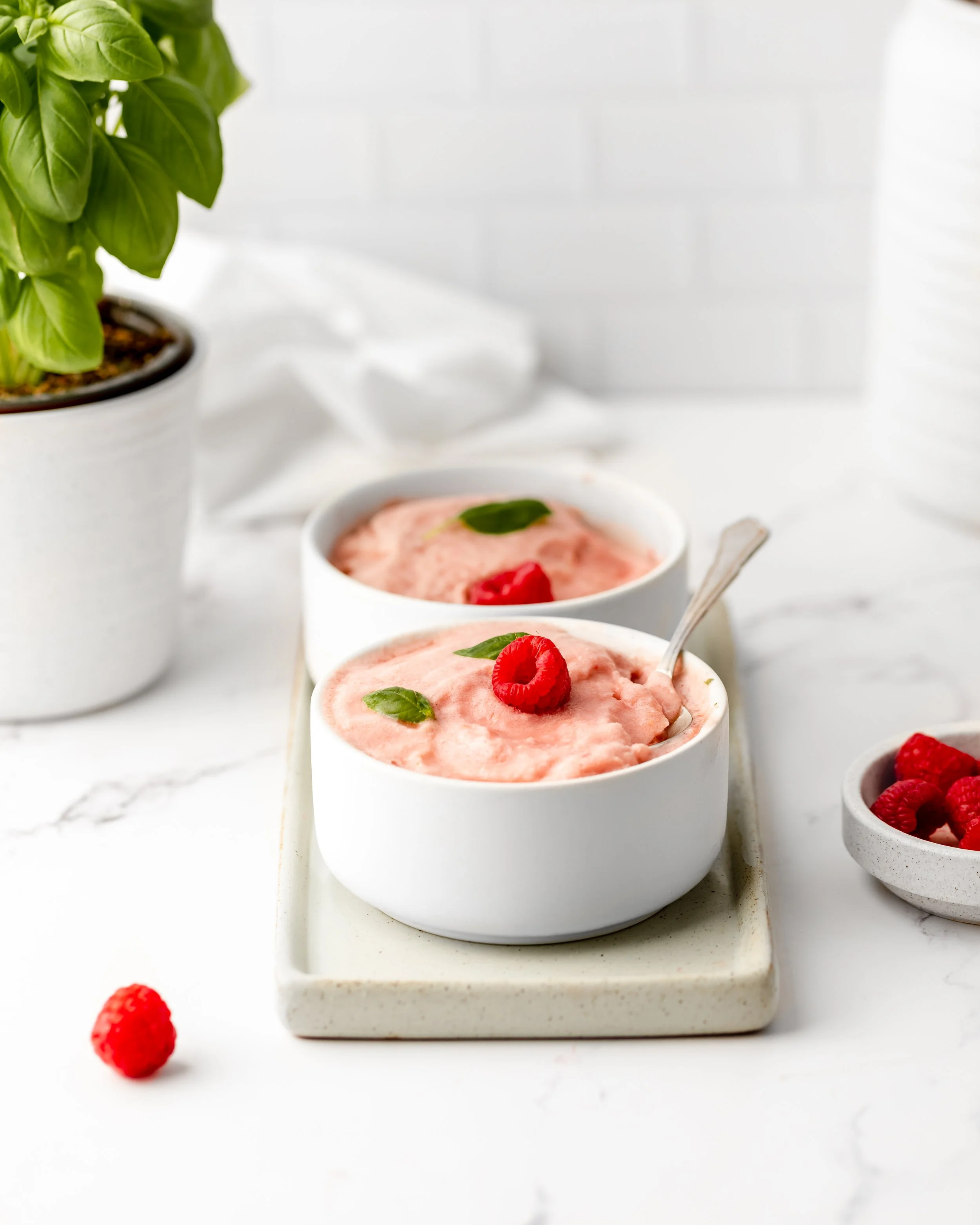 Guilt Free Raspberry Basil Gelato — Natural Spoonfuls