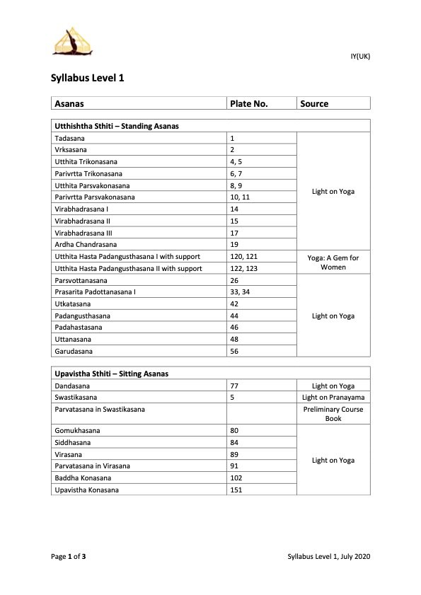 Iyengar Yoga Syllabus — Rachel Lovegrove Yoga