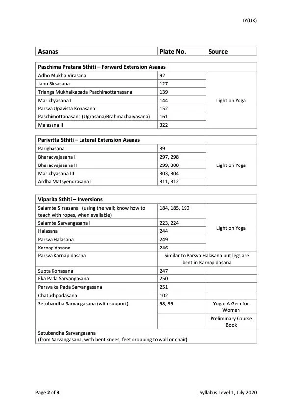 Iyengar Yoga Syllabus — Level 3 Iyengar Yoga Teacher Rachel Lovegrove
