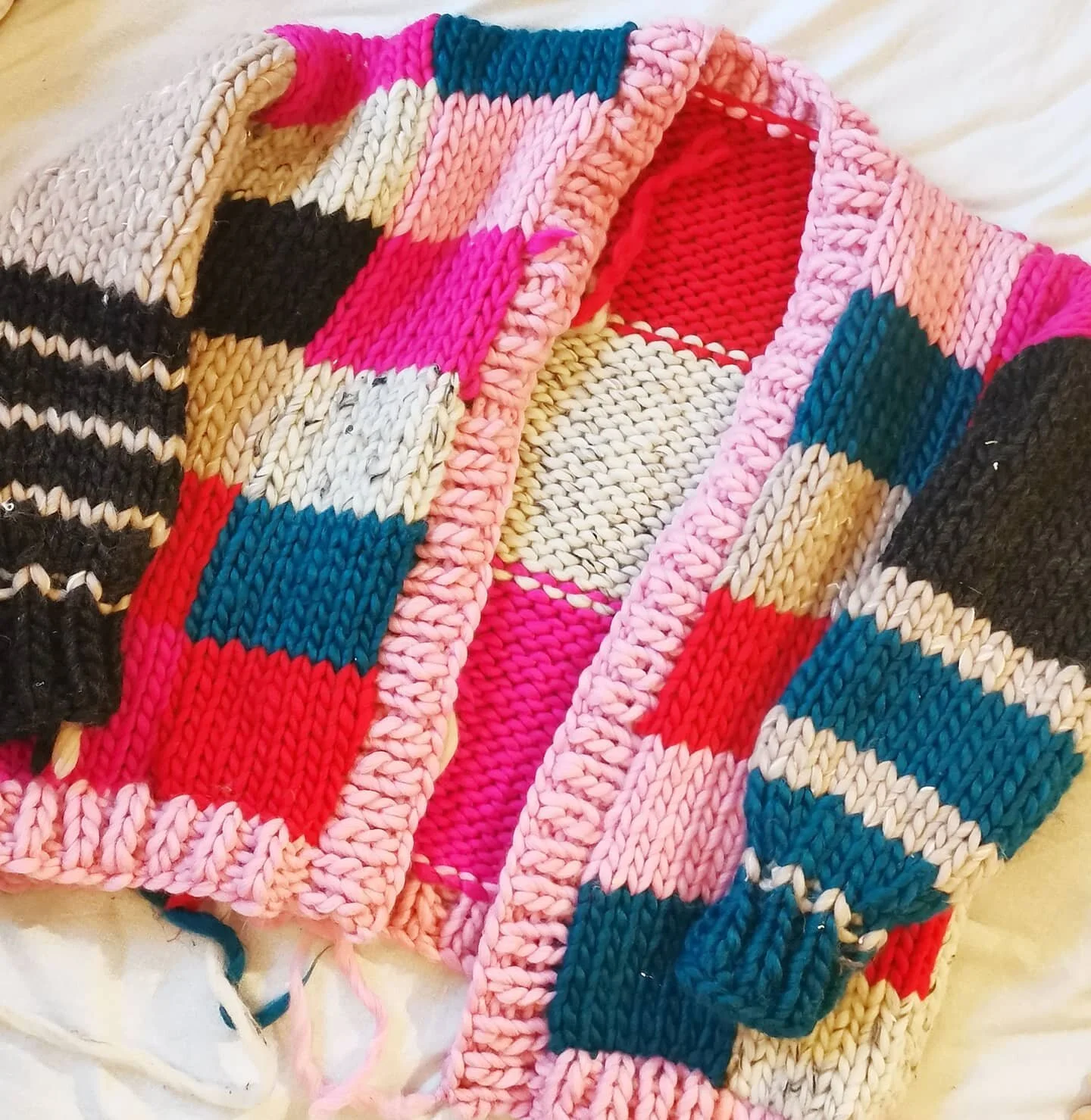 Patchwork Chunky Cardigan knitting pattern — Abbie Knits