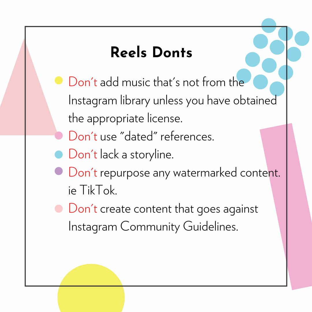 The Dos and Dont’s of Instagram Reels — Marielle Baylis Social