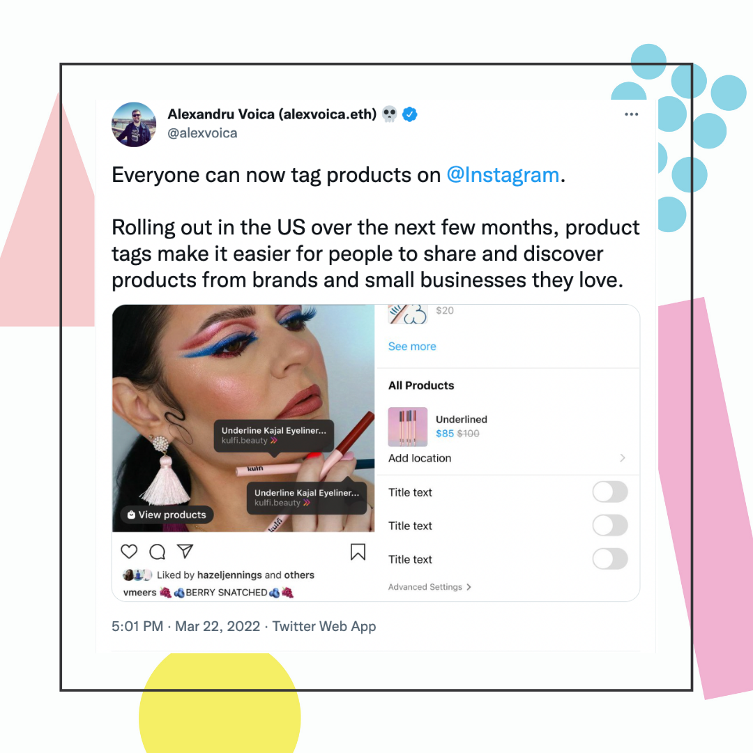 Instagram Enables ALL Users to Tag Products In Posts | Marielle Baylis