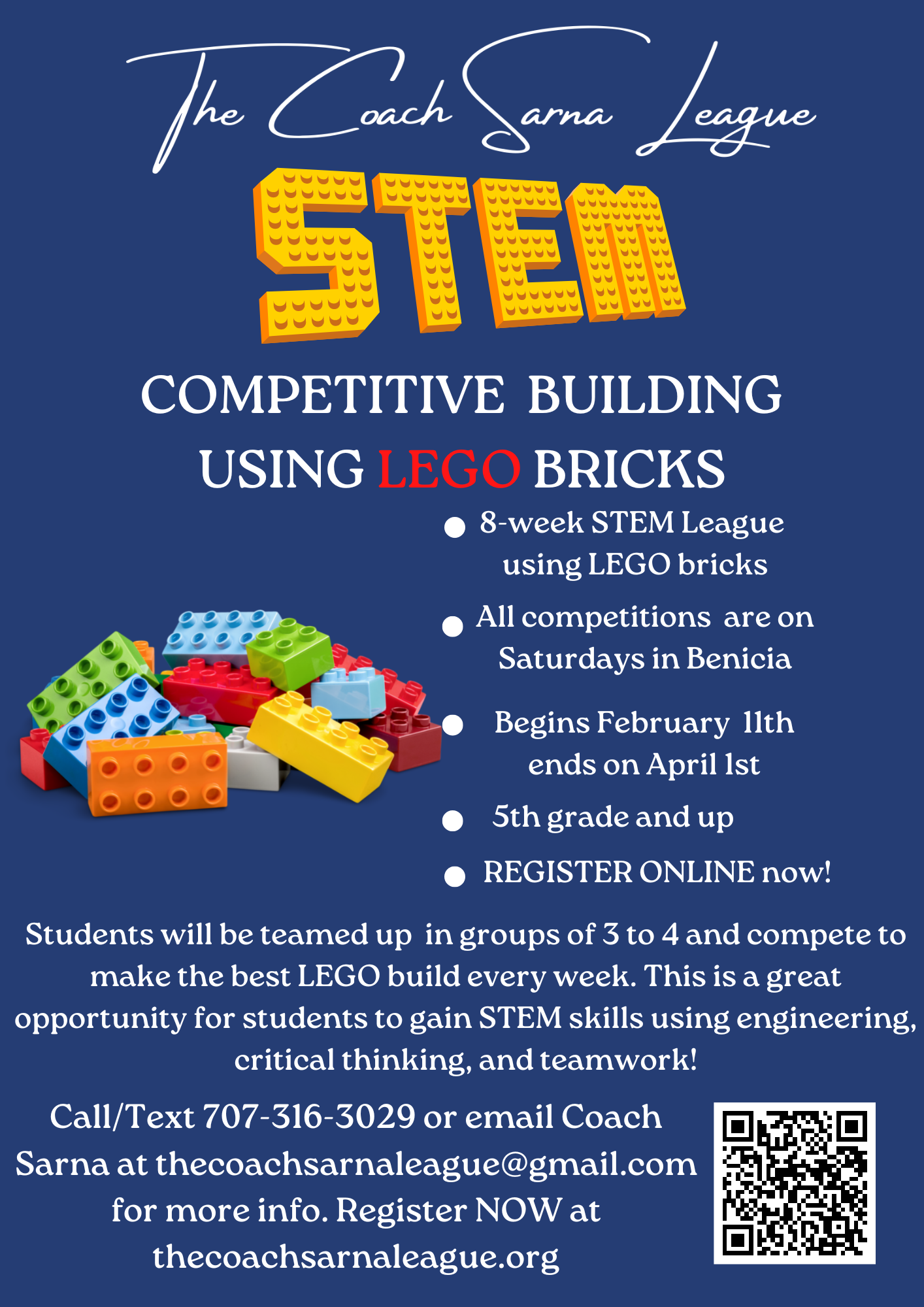 LEGO fans! Future Engineers 5th - 12th grade! Join The Coach Sarna STEM ...