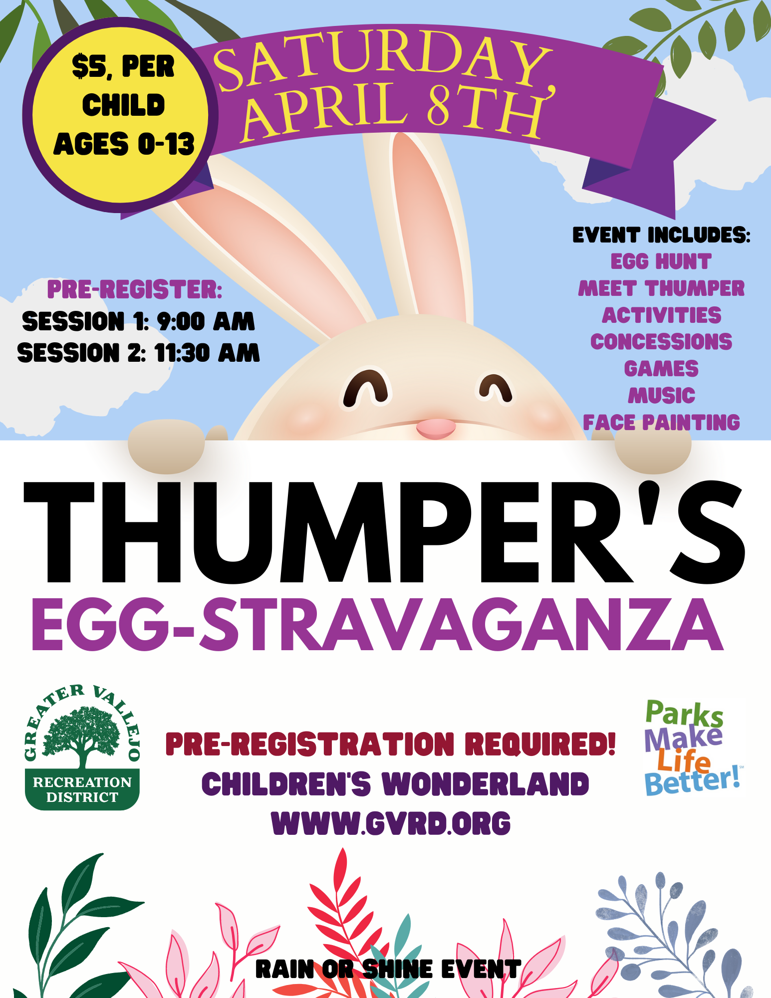 Thumper's Egg-Stravaganza! Egg Hunt, Meet Thumper, Activities ...
