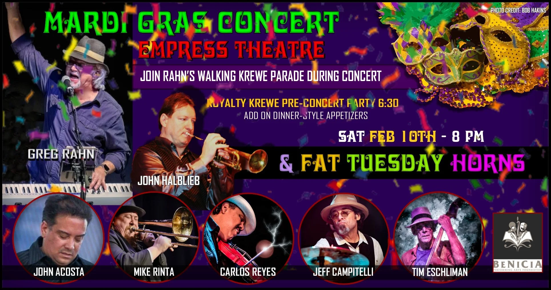 Mardi Gras with Greg Rahn and the Fat Tuesday Horns — Visit Vallejo