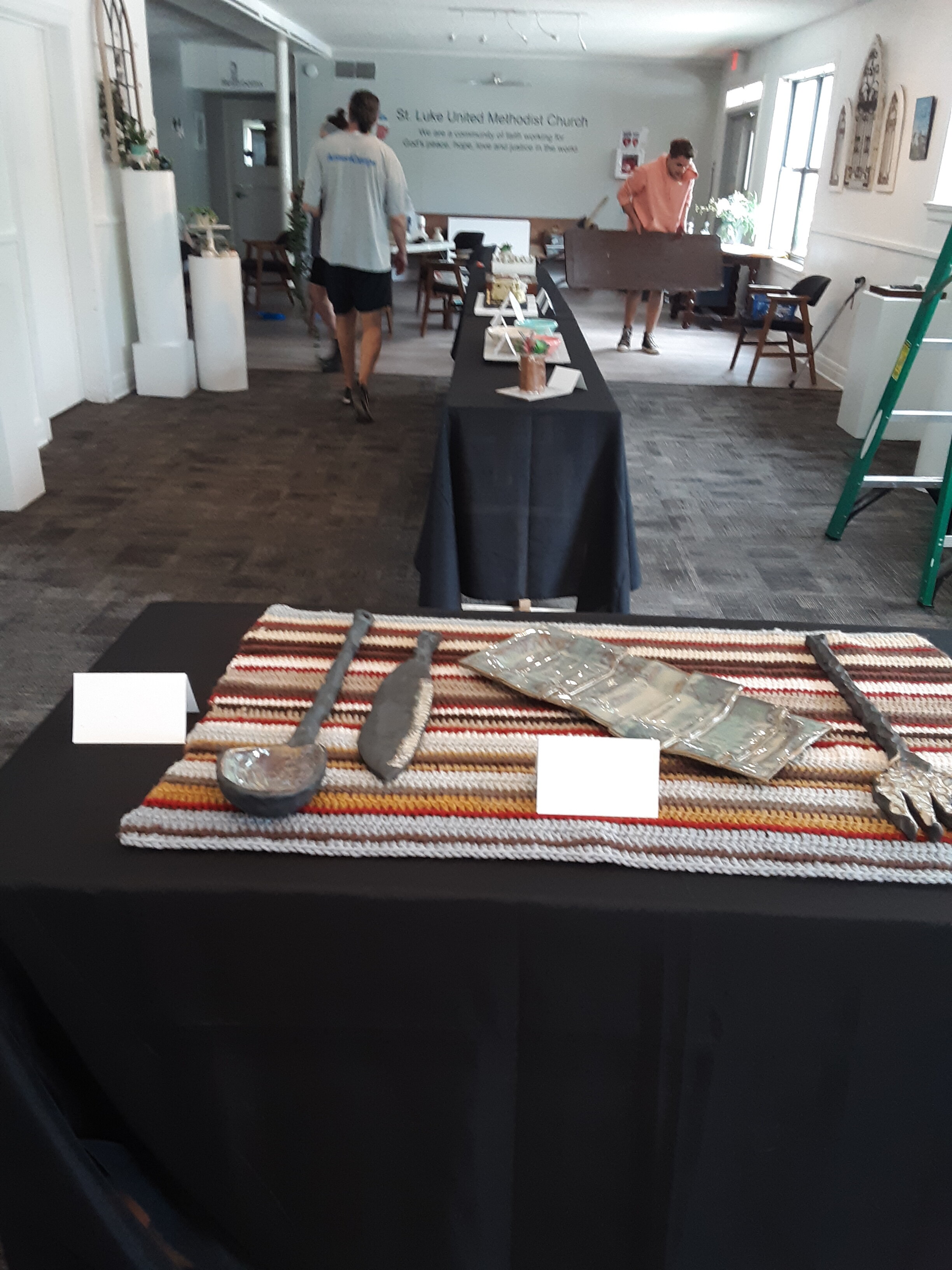 Imagine Art and AmeriCorps Set Up Ceramic Exhibition and Peace Poles at St. Luke — Imagine Art