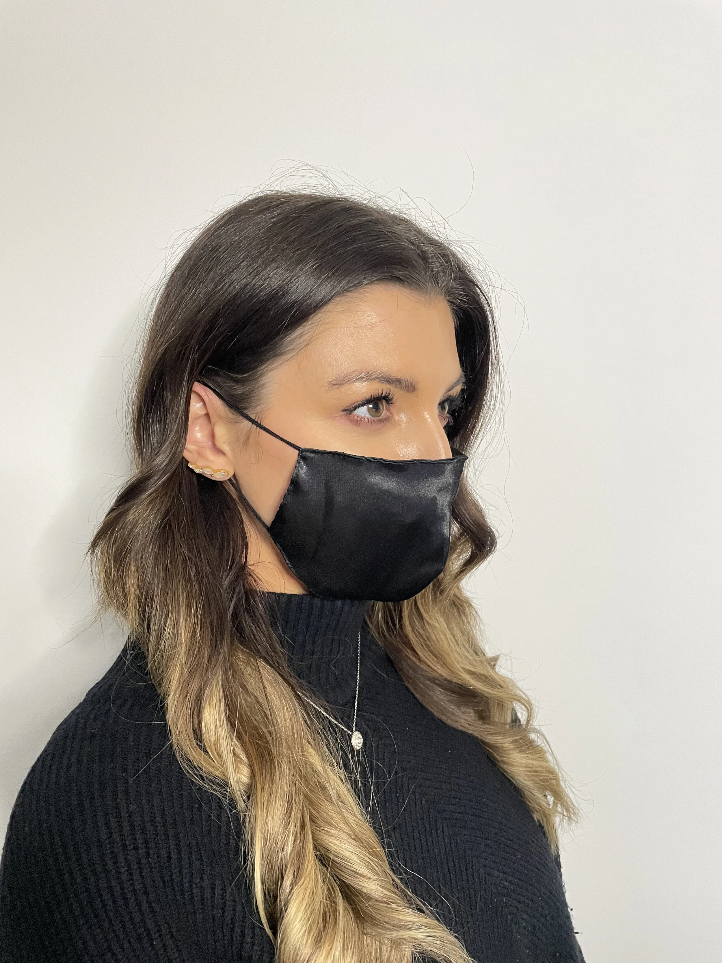 2 Pack Panther Black 19 Momme Silk Face Masks — Luna Nightwear