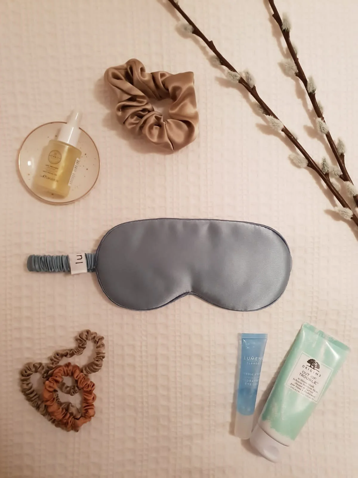 Luna Luxury 19momme Blue Silk Eye Mask — Luna Nightwear