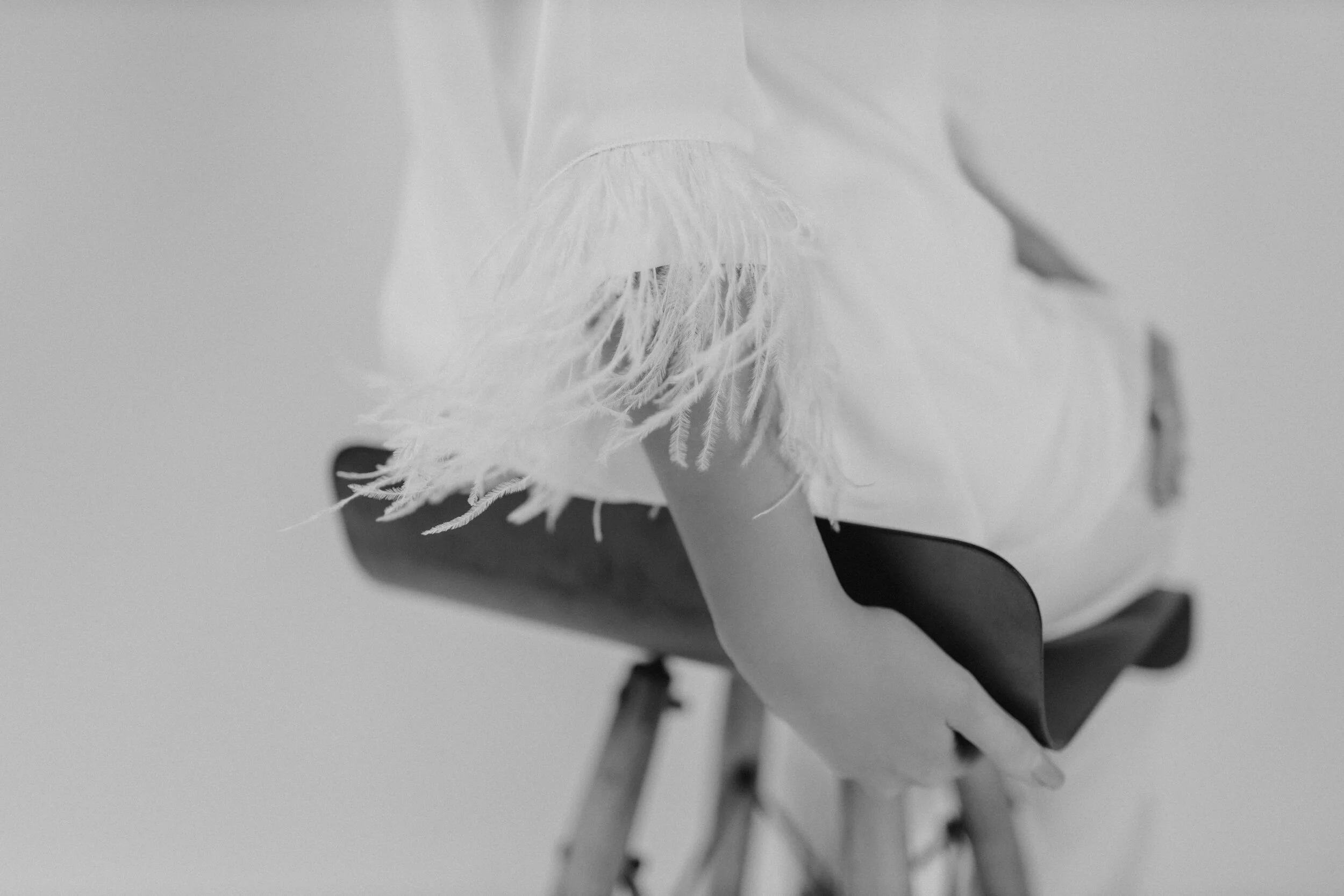 Luna Luxury Classic Navy Pyjamas with Dove Grey Ostrich Feathers — Luna ...