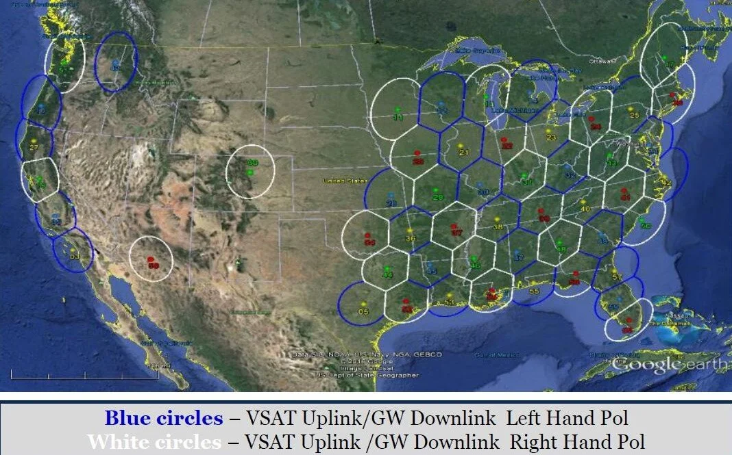 Echostar 9 Satellite Locations Map