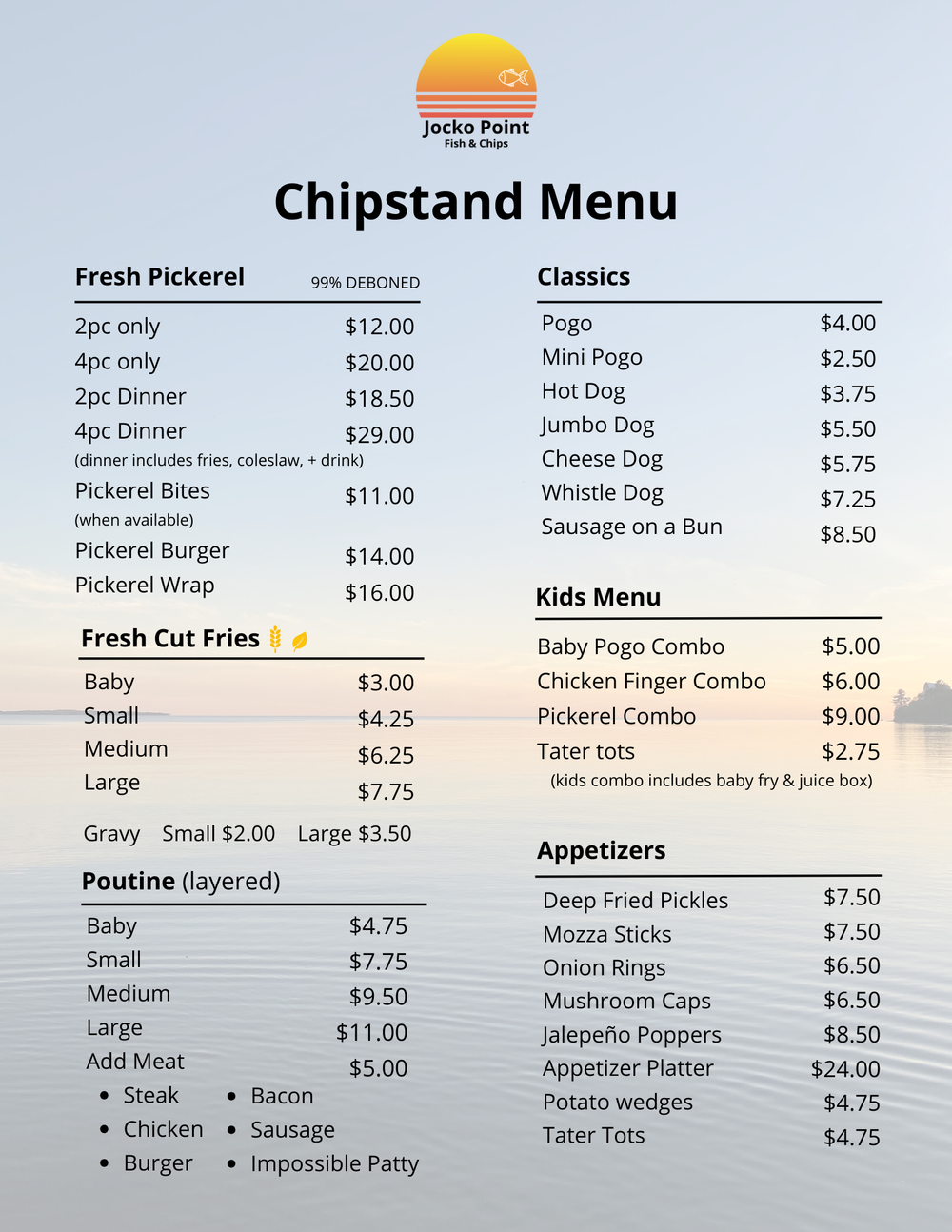 Menu 1 — JOCKO POINT