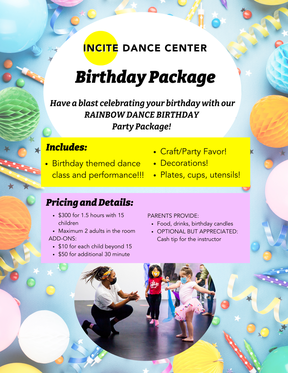 Birthday Package — Incite Dance Center