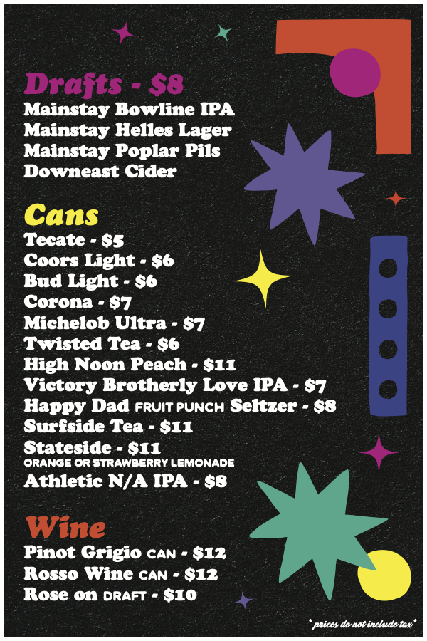 Drink Menu — Concourse Dance Bar