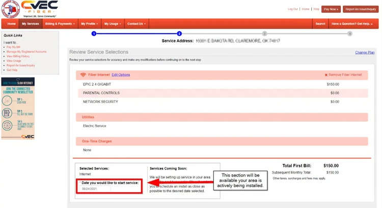 SmartHub Fiber Signup — CVEC Fiber