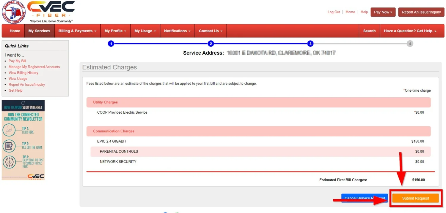 SmartHub Fiber Signup — CVEC Fiber