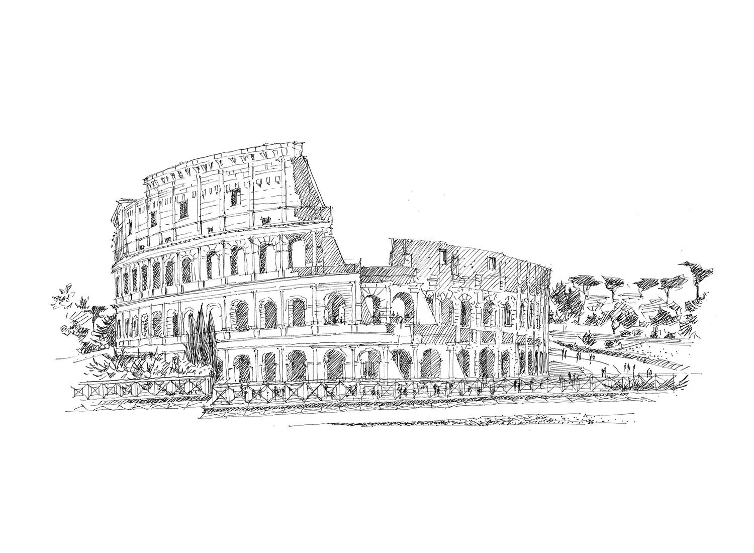 Colosseum Pencil Drawing