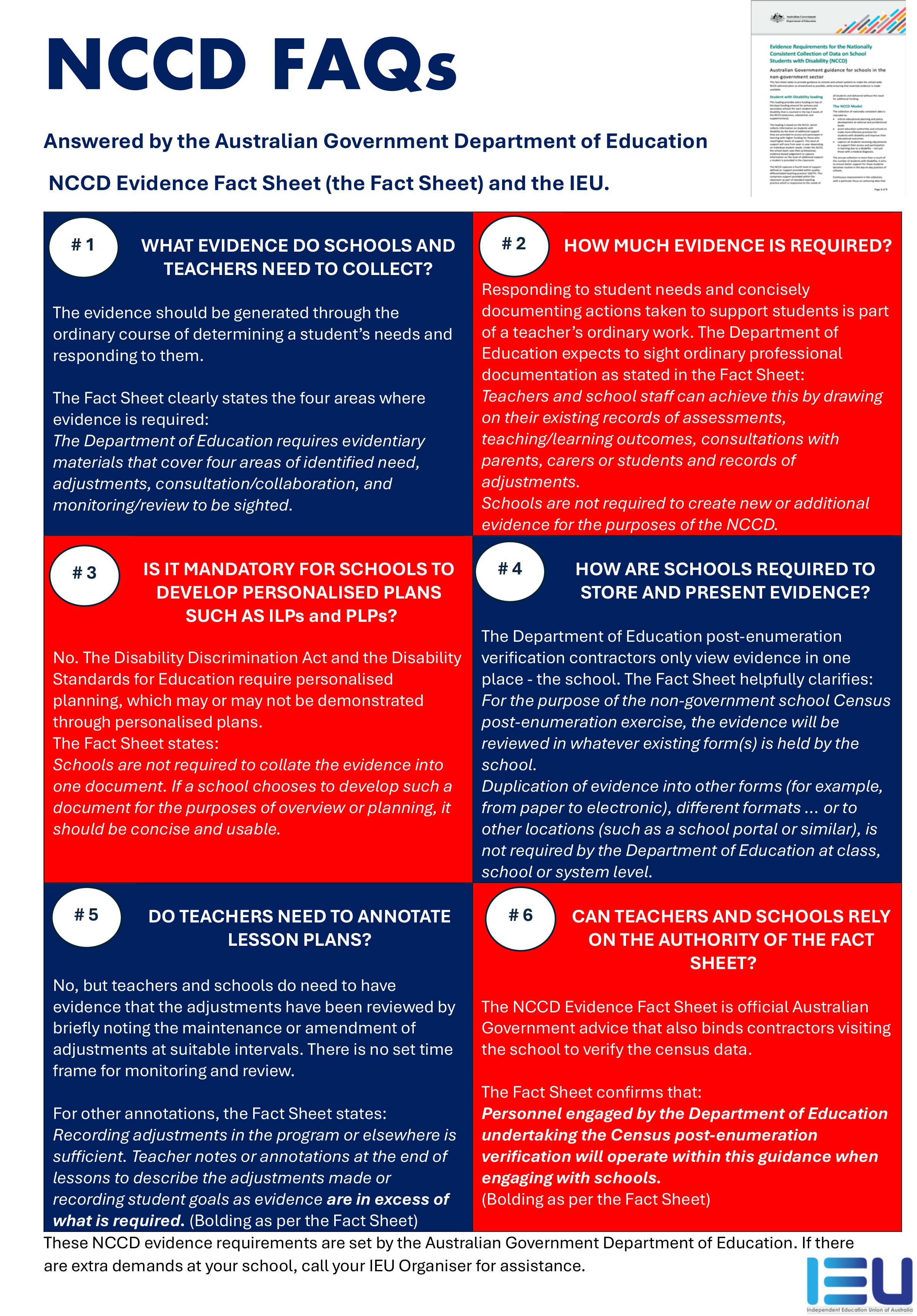 IEU NCCD advice updated — Independent Education Union Victoria Tasmania