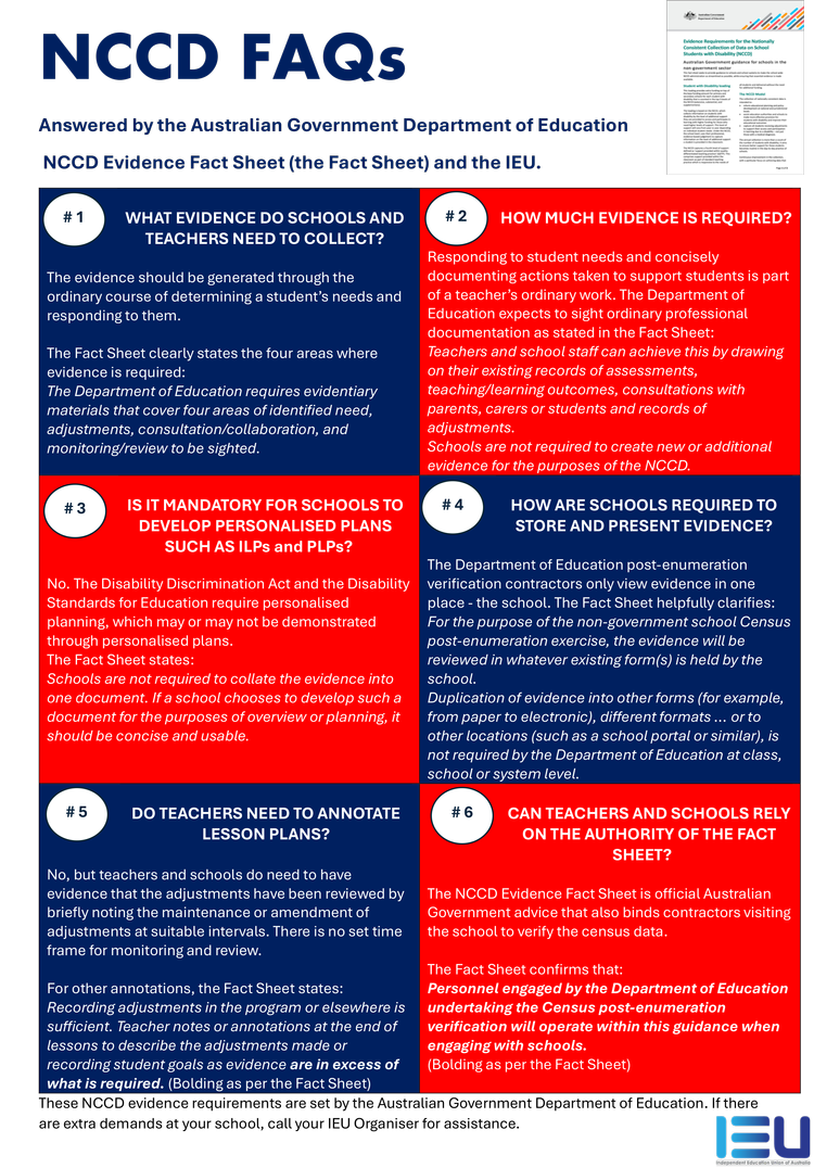 IEU NCCD advice updated — Independent Education Union Victoria Tasmania