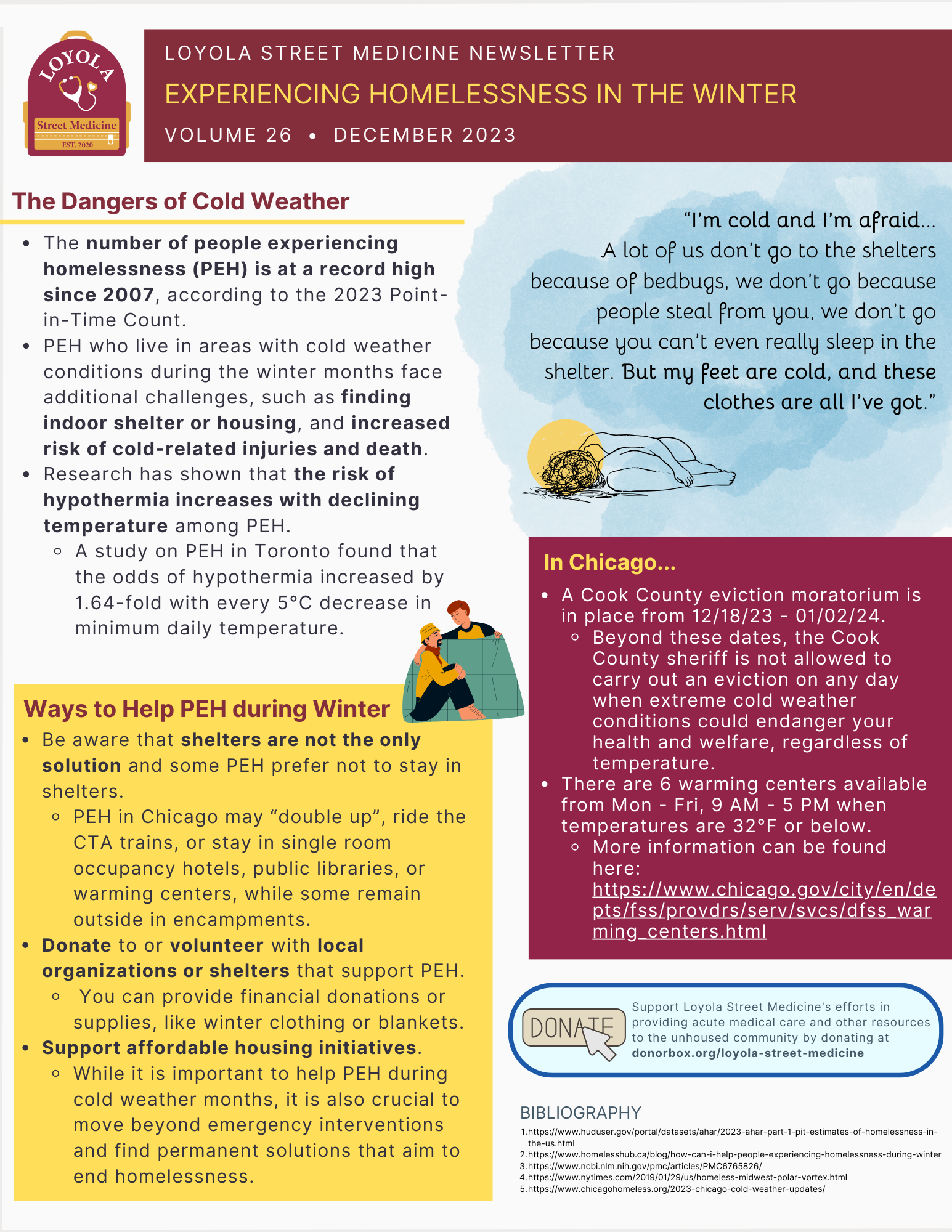Volume 26 Experiencing Homelessness In The Winter Loyola Street