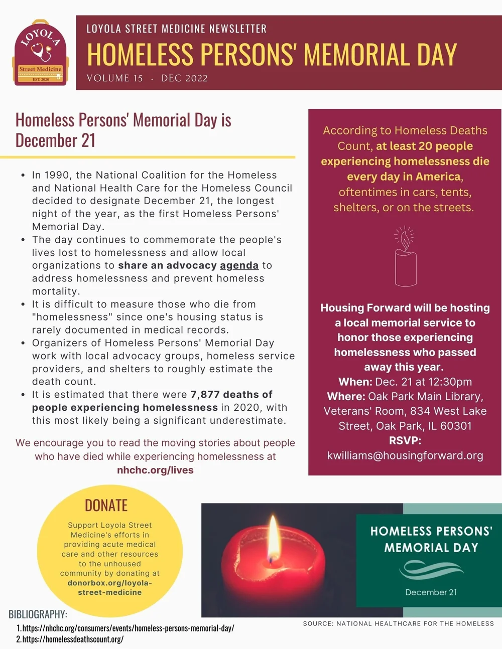 Volume 15 - Homeless Persons' Memorial Day — Loyola Street Medicine