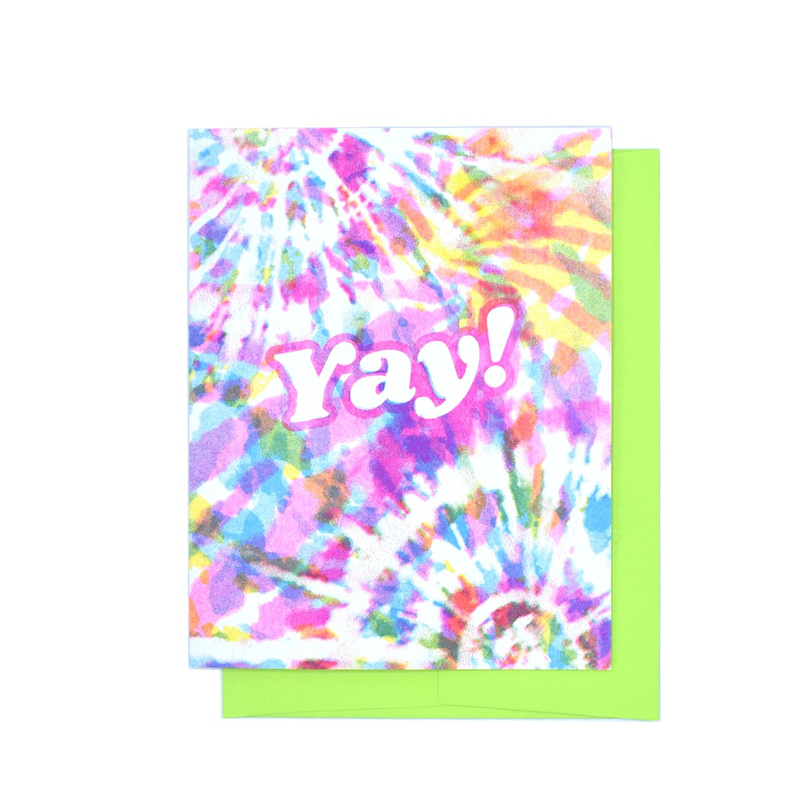Happy Birthday Tie Dye Greeting Card Risograph Printed by Next Chapter ...