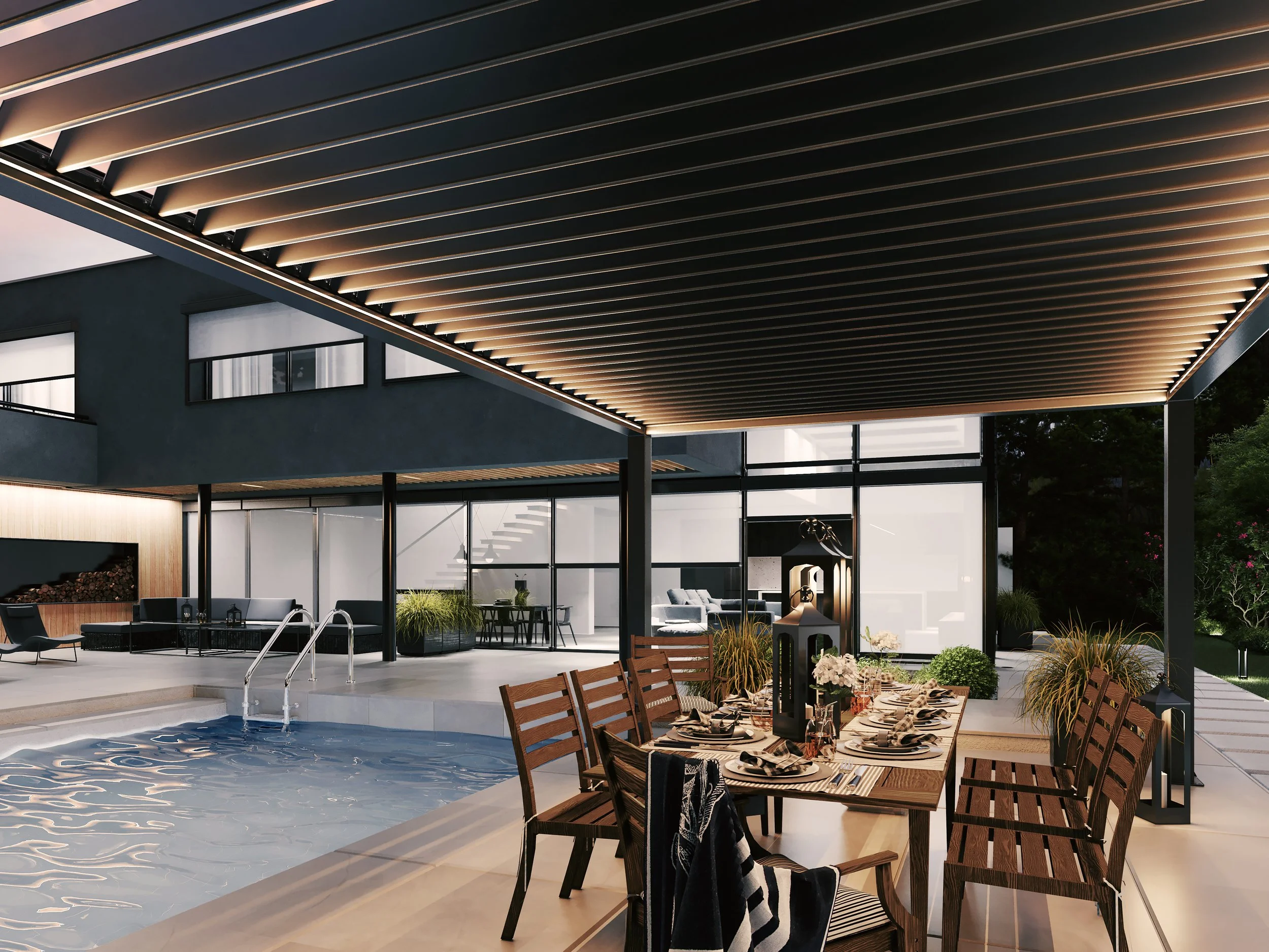 Pergola Sun 5000 Rota | Eksklusiv pergola med roterbart lameltag