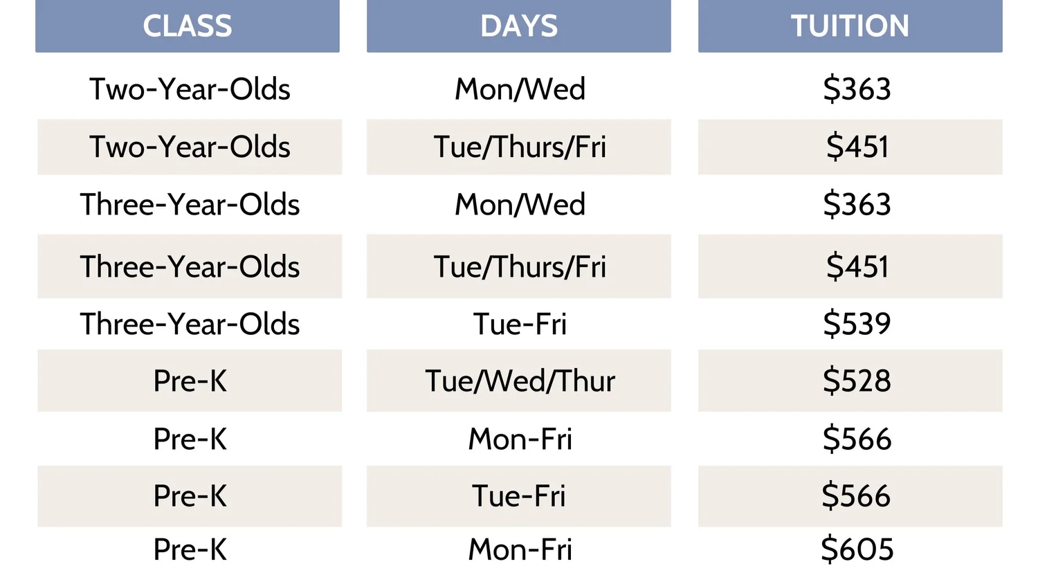 Tuition — Faith Kids Preschool