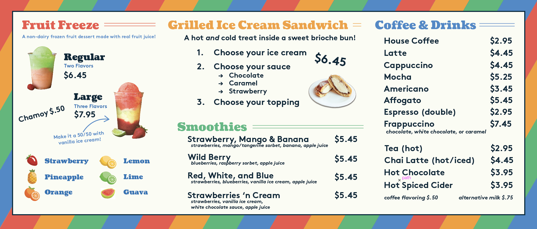 Menu — Double Rainbow Cafe