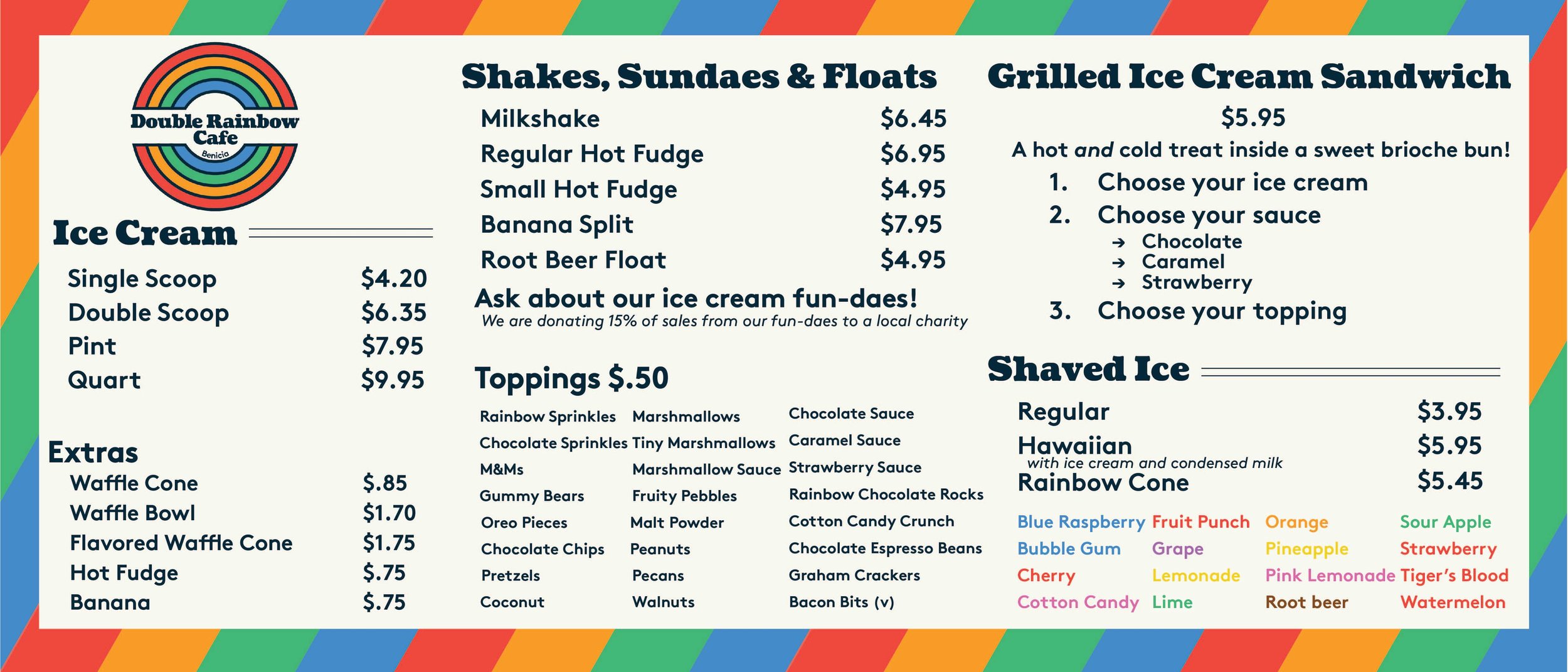 Menu — Double Rainbow Cafe